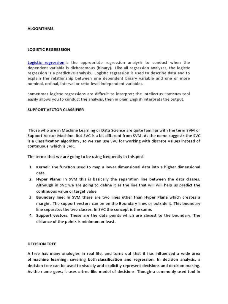 Algorithms: Logistic Regression | PDF | Regression Analysis | Machine Learning