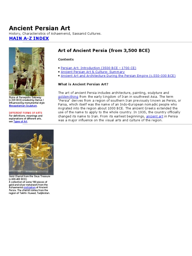 Ancient Persian Art and Architecture | PDF | Achaemenid Empire ...