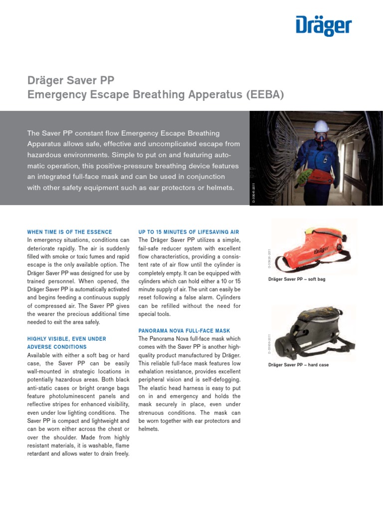 Dräger Saver PP Emergency Escape Breathing Apperatus (EEBA) | PDF ...