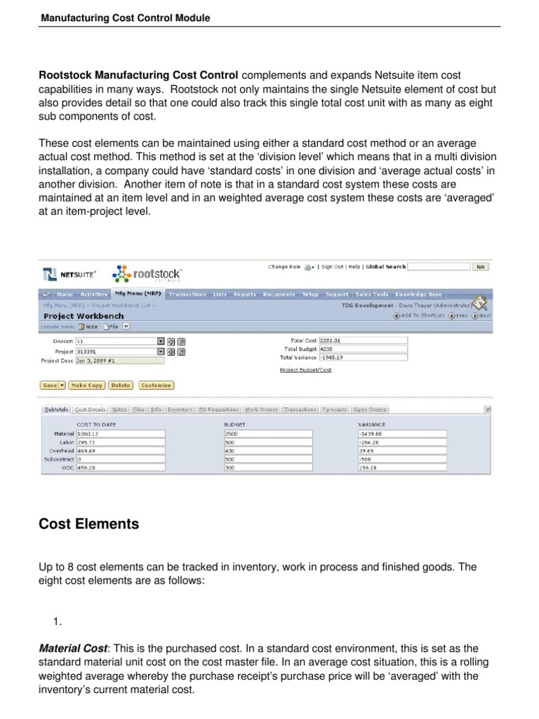 Manufacturing Cost Control Module | PDF | Cost | Debits And Credits