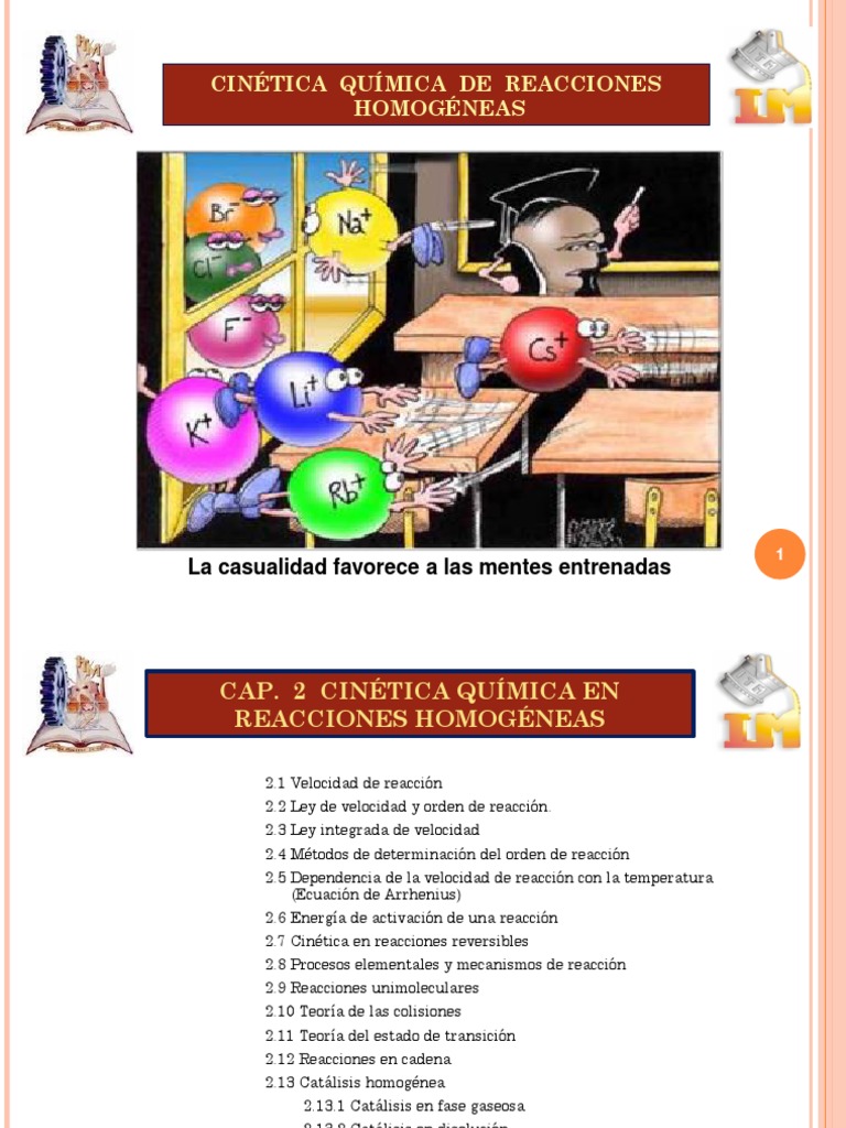 Cinética Química en Reacciones Homogéneas | PDF | Catálisis ...