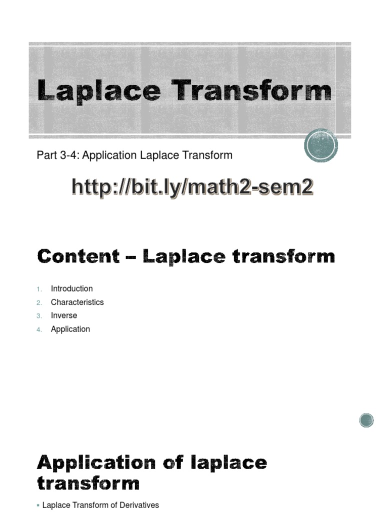 Chapter 3 - Part 4 | PDF | Laplace Transform | Mathematical Concepts