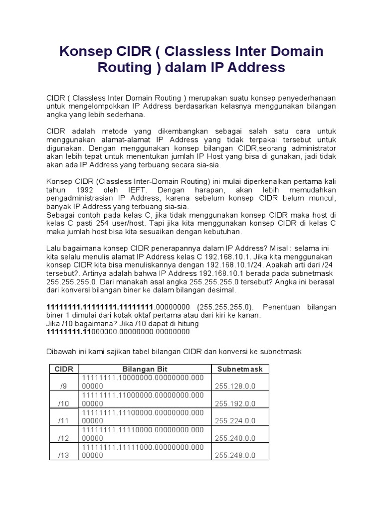 Konsep CIDR | PDF