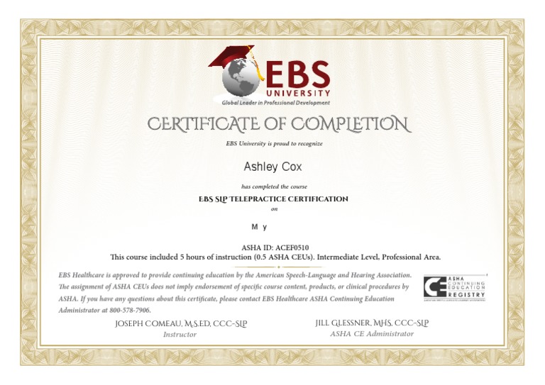 EBS SLP Telepractice Certification CEU | PDF