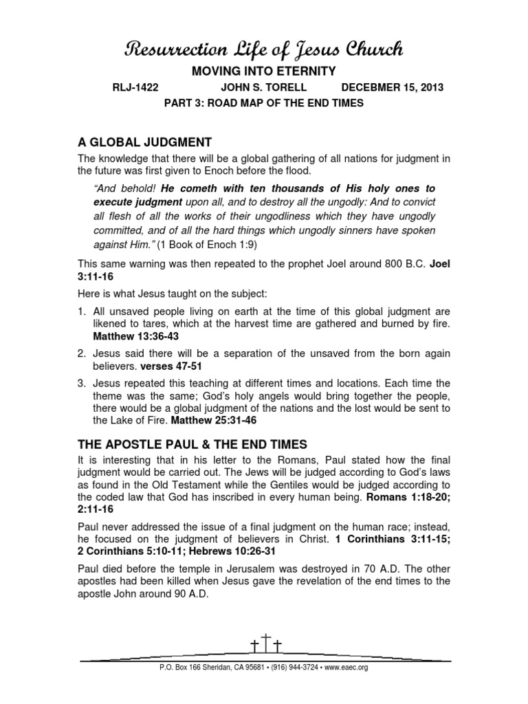 End Times Road Map Overview | PDF | Paul The Apostle | Rapture