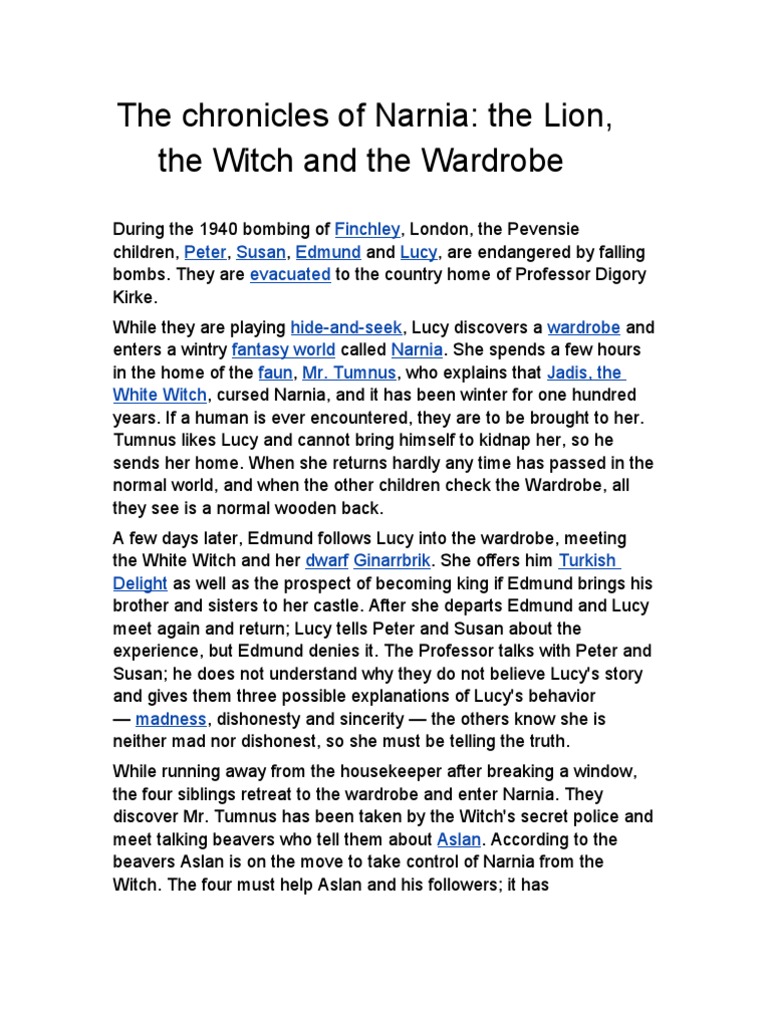 The Chronicles of Narnia 1 | PDF | Aslan | Worldbuilding