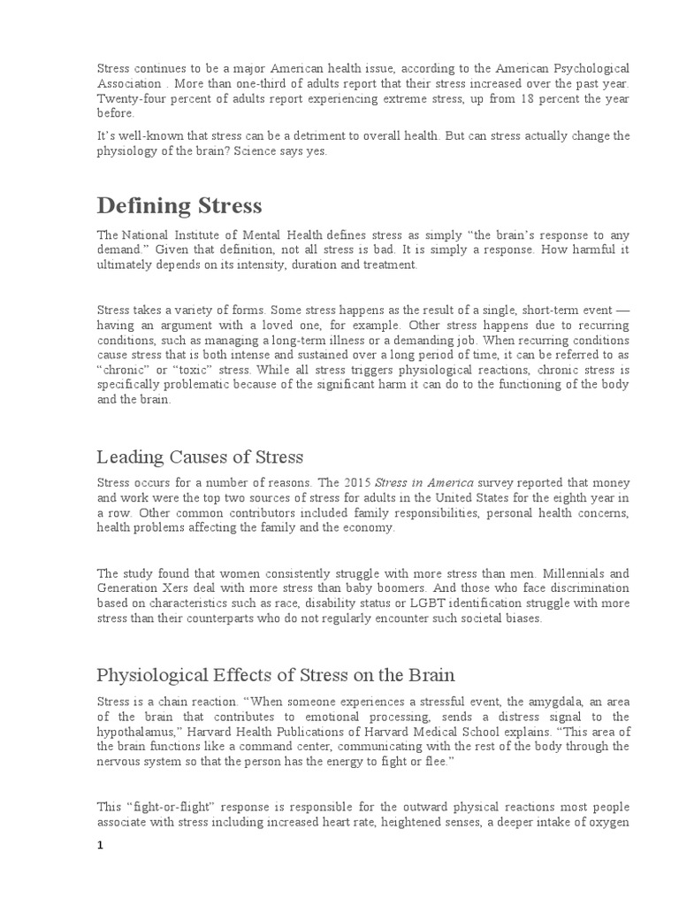 Defining Stress: Leading Causes of Stress | Download Free PDF ...