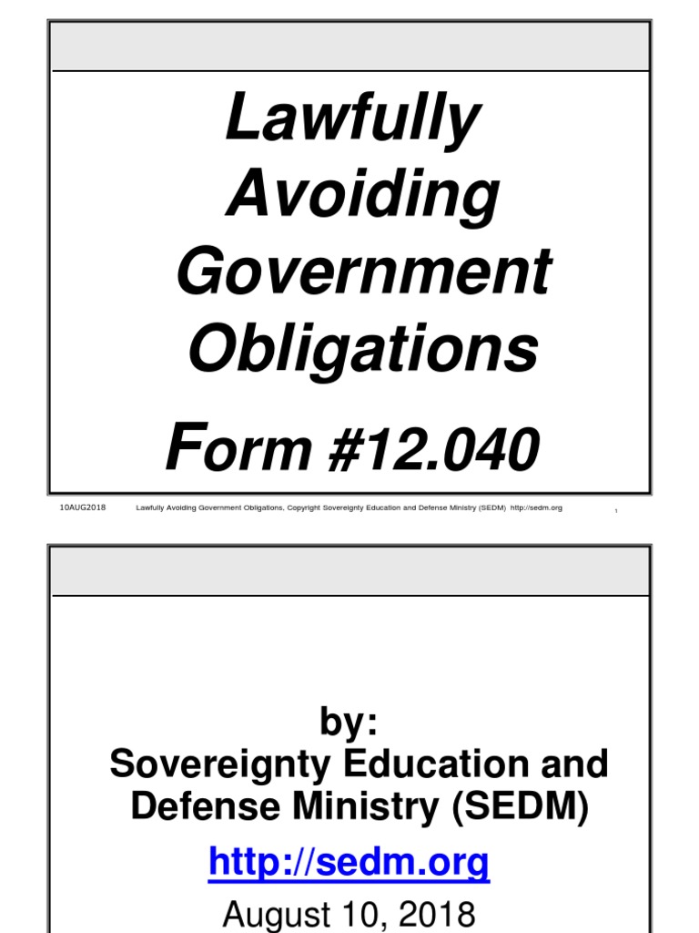 Lawfully Avoiding Government Obligations F | Download Free PDF ...