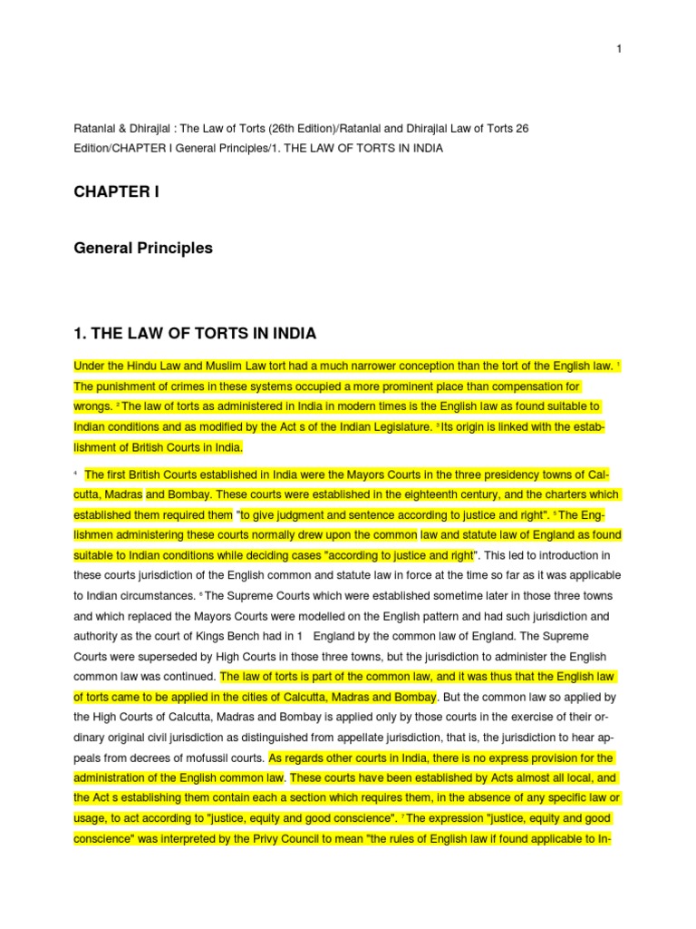 LAWPBComLLB275432rLawrPr Ratanlal and Dhirajlal Law of Torts 26 Editi PDF | Download Free PDF ...