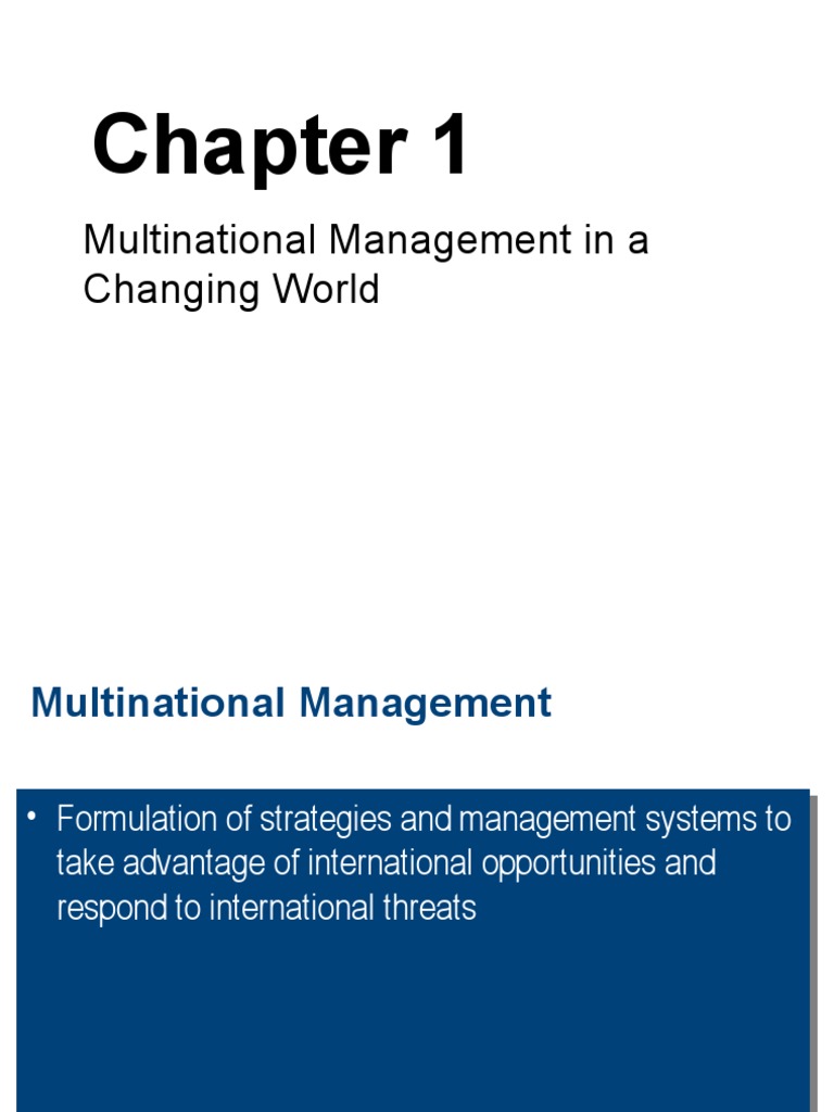 Multinational Management in A Changing World | PDF | Foreign Direct ...