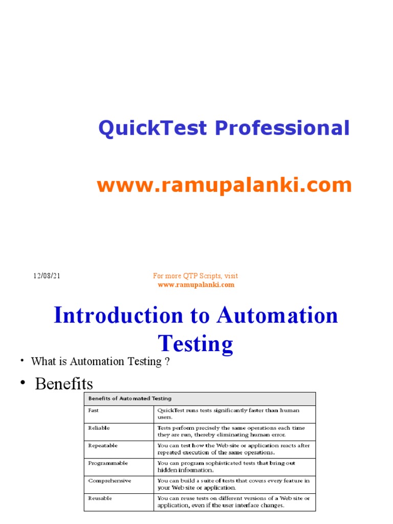 Quicktest Professional: For More QTP Scripts, Visit | PDF | Object ...