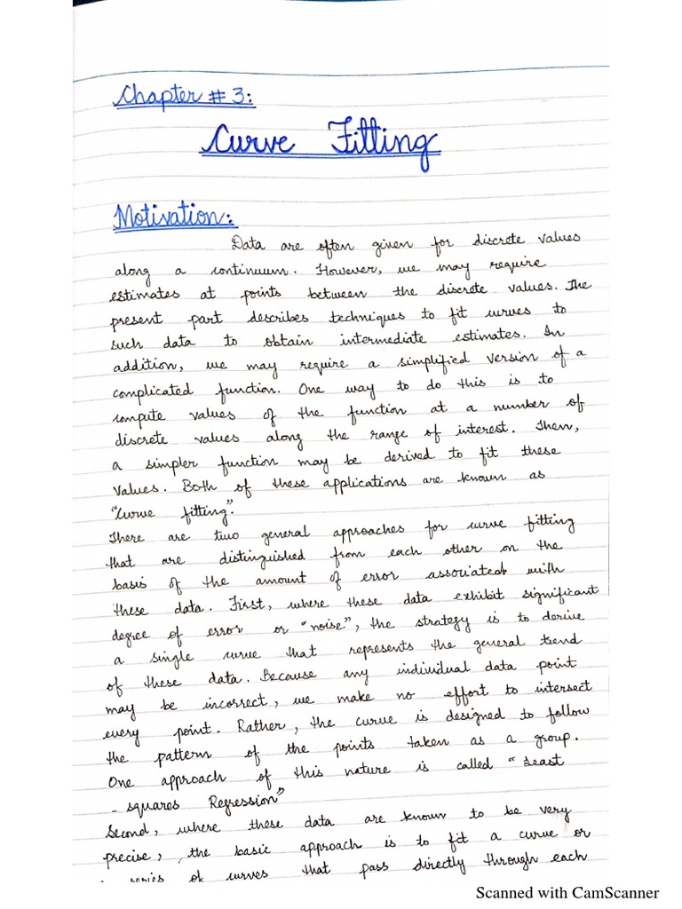 Curve Fitting, Interpolation, Extrapolation | PDF