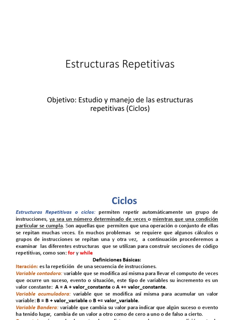 Estructuras Repetitivas en Pythom ! | PDF | Variable (informática ...