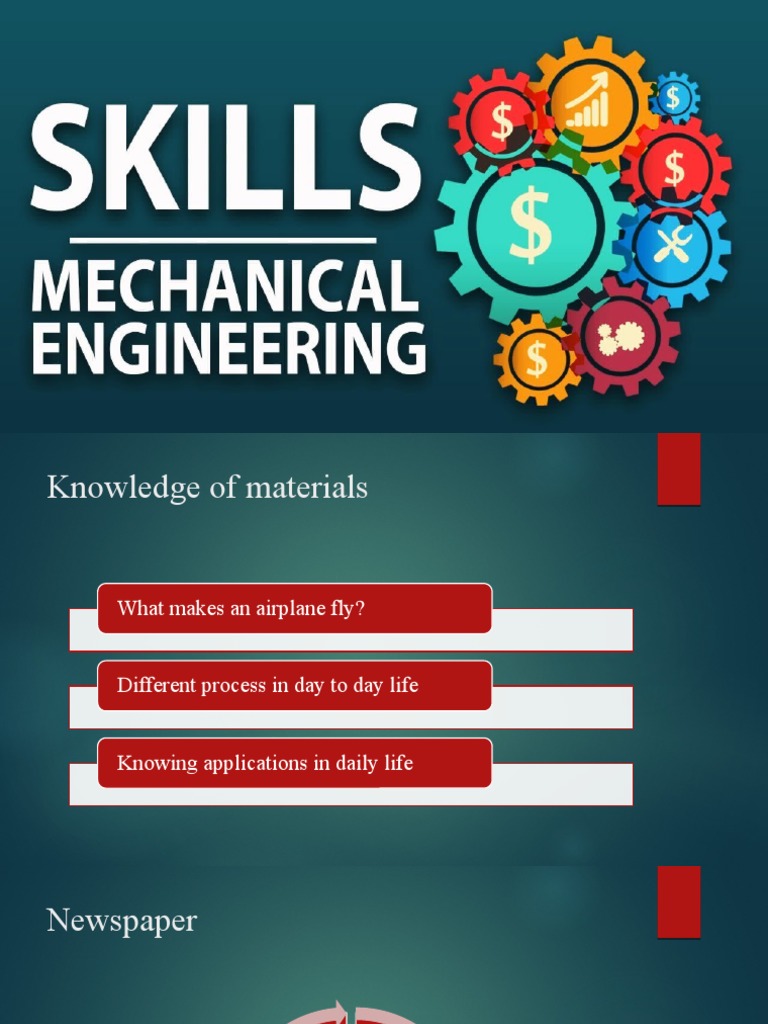 Skills Required For A Mechanical Job | PDF | Mechanical Engineering ...