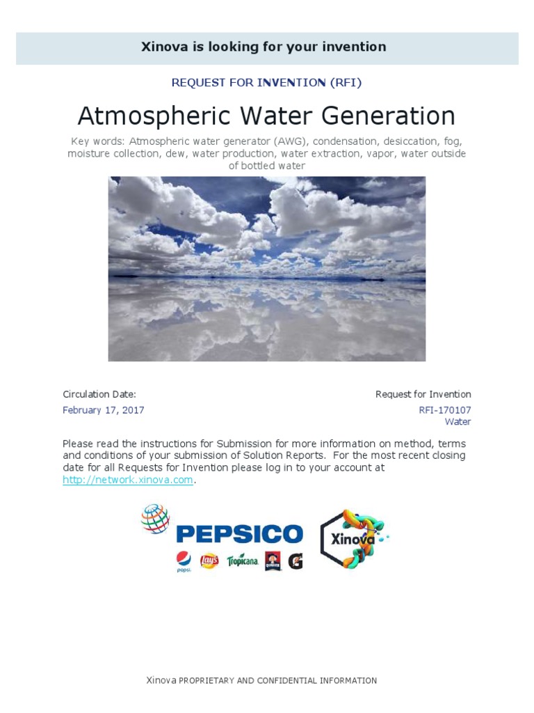 Atmospheric Water Generation | PDF | Fog | Water
