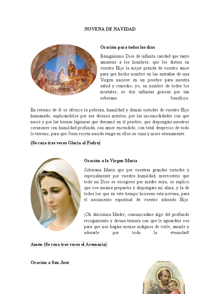 Novena de Navidad: Oraciones Diarias | PDF | Oración | María, madre de ...