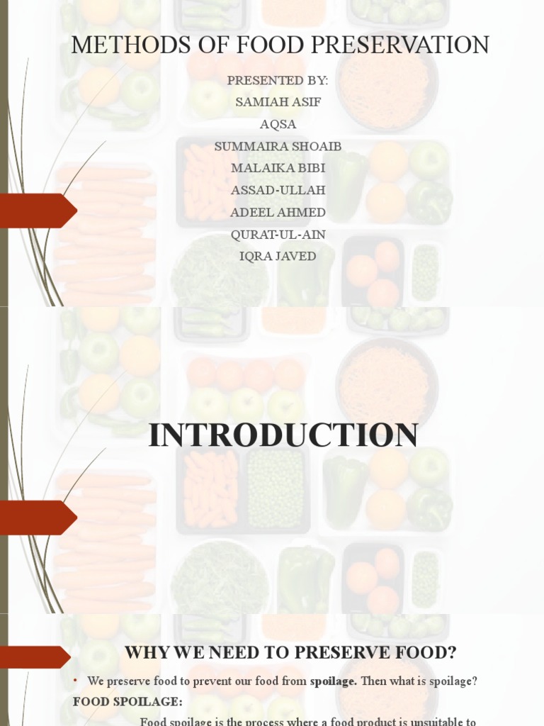Methods of Food Preservation | PDF | Food Preservation | Food Processing