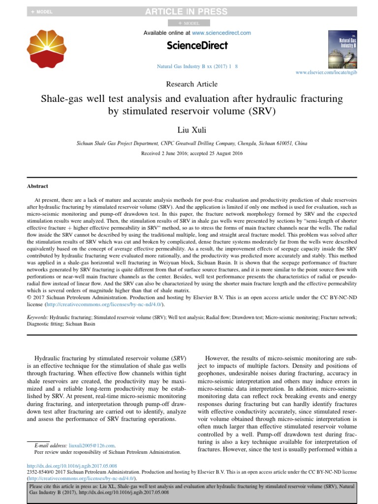 Shale-Gas Well Test Analysis and Evaluation After PDF | PDF | Hydraulic ...