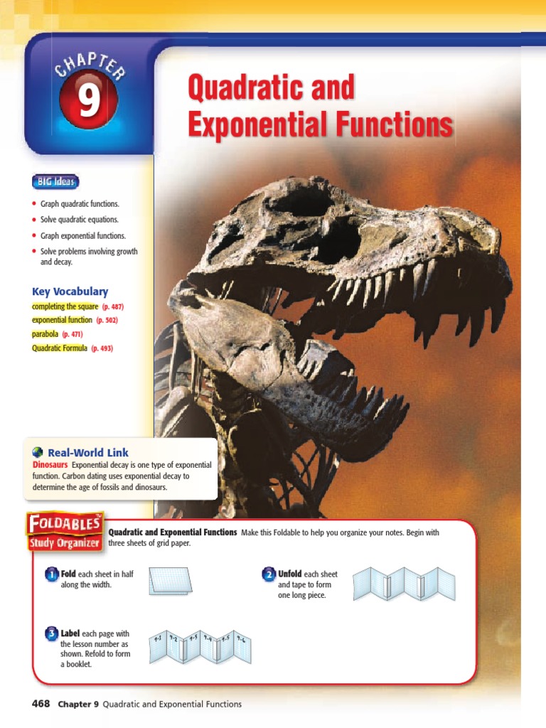 Quadratic and Exponential Functions: Key Vocabulary | PDF | Quadratic ...