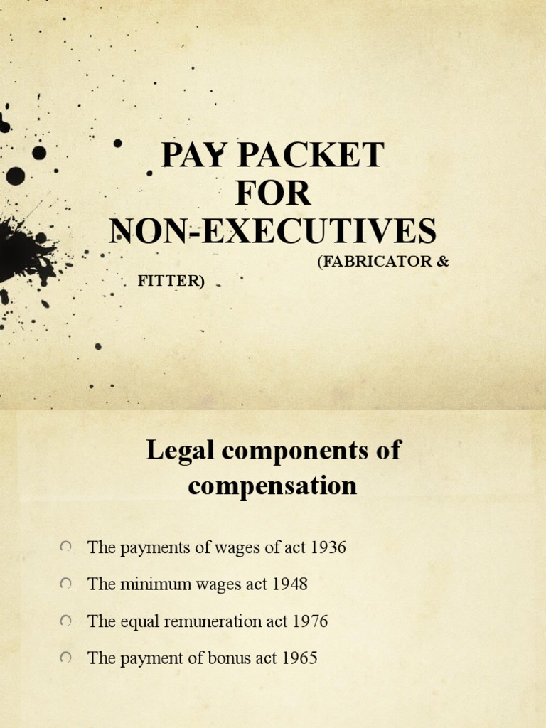Pay Packet FOR Non-Executives: (Fabricator & | PDF | Employee Benefits ...
