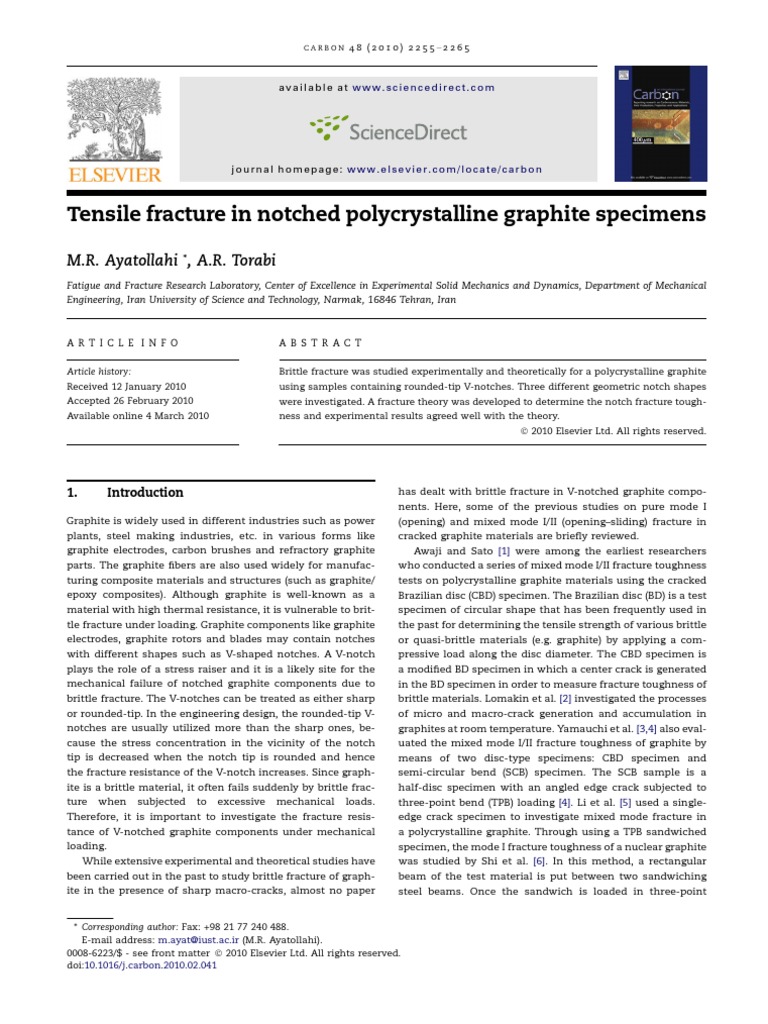 Fracture Analysis of V-Notched Graphite | PDF | Fracture Mechanics ...