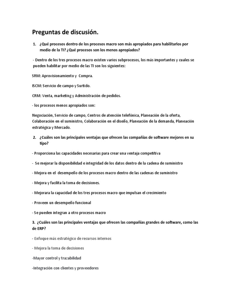 Preguntas de discusión | PDF