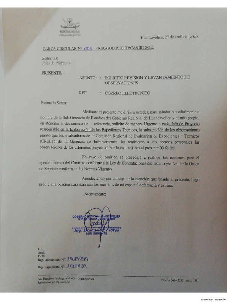 Carta Circular | PDF