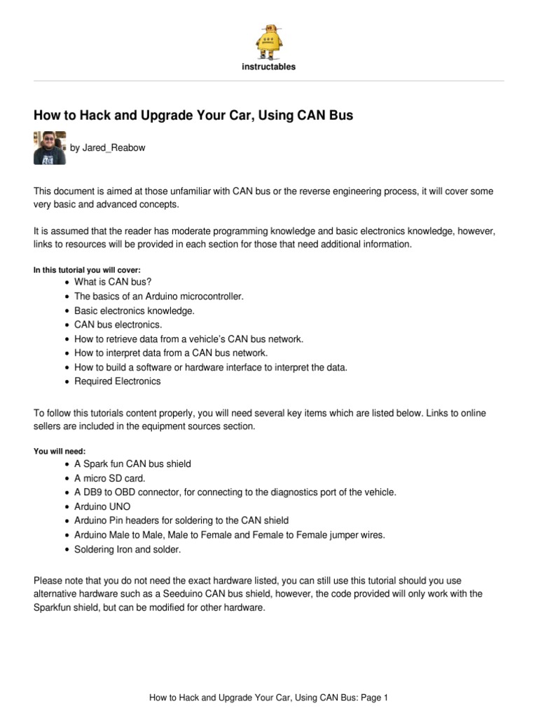 Hacking Your Car with CAN Bus Basics | PDF | Network Topology ...