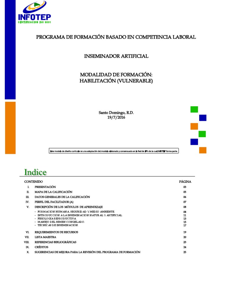 Inseminador Artificial-2016 | PDF | Aprendizaje | Seguridad y salud ...
