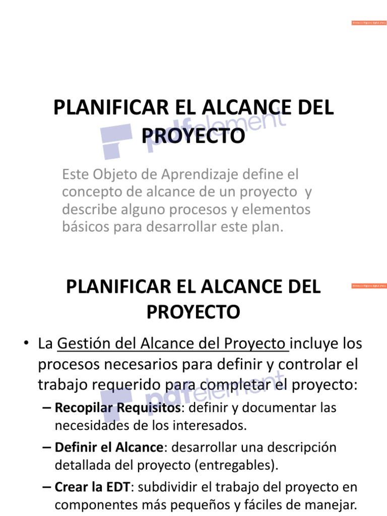 Planificación del Alcance del Proyecto | PDF | Gestión de proyectos ...