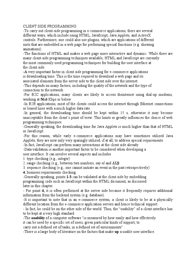 A Very Important Factor in Client Side Programming For E-Commerce ...