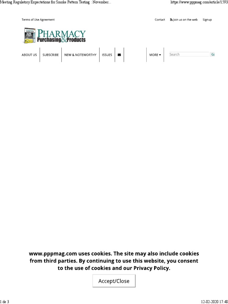 Smoke Pattern Testing Regulatory Expectations | PDF