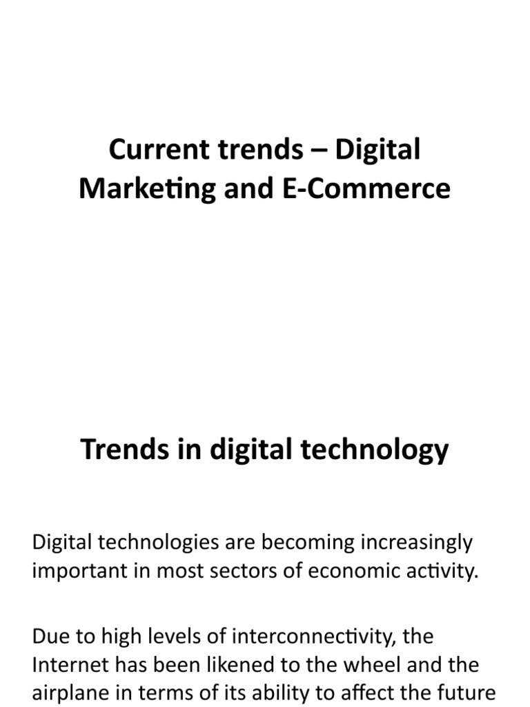 Current Trends - Digital Marketing and E-Commerce | PDF | Digital ...