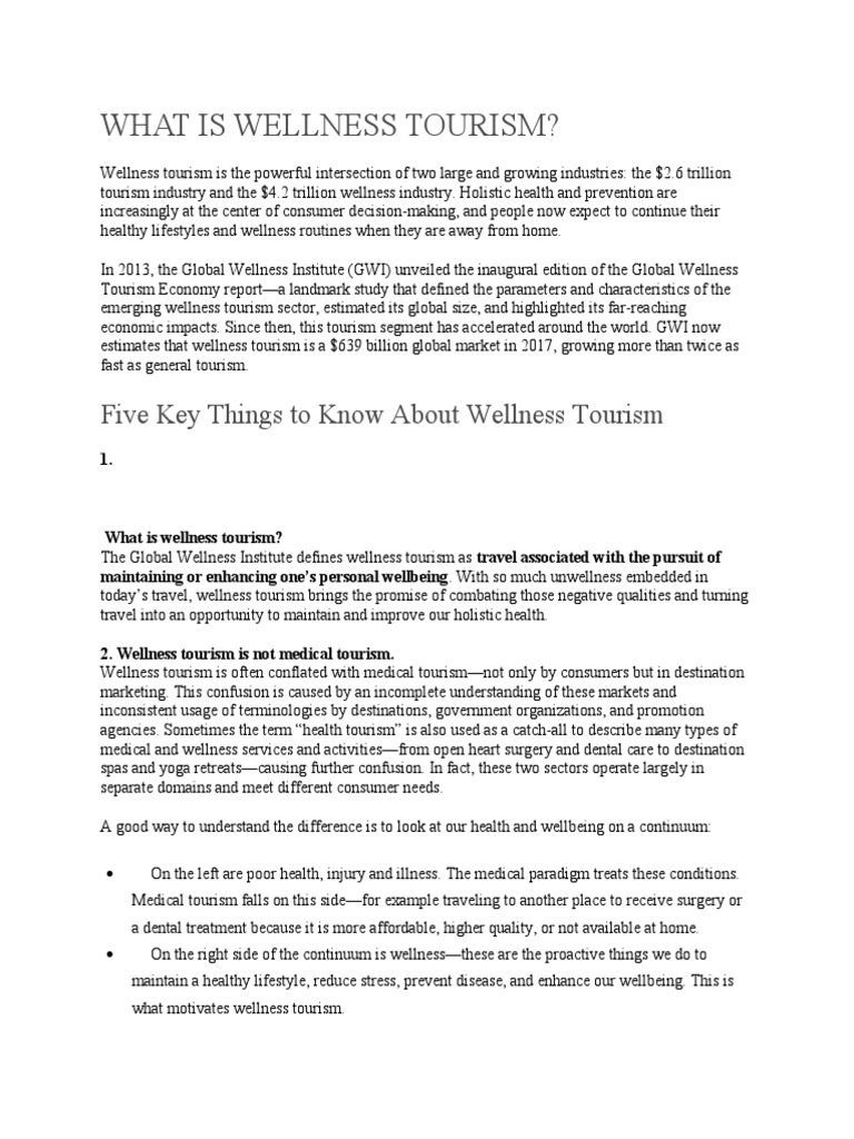 What Is Wellness Tourism | PDF | Tourism | Transport