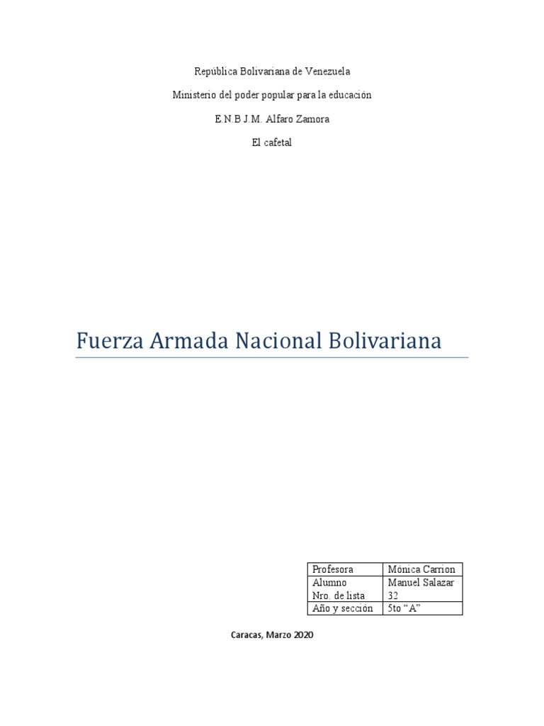 Origen de La FANB | PDF | Ciencia militar | Militar