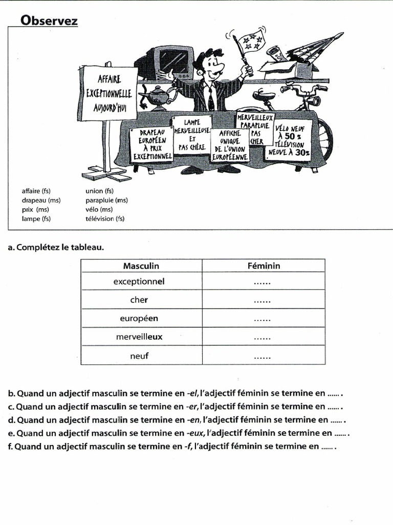 Exercice - Adjectifs Qualificatifs | PDF