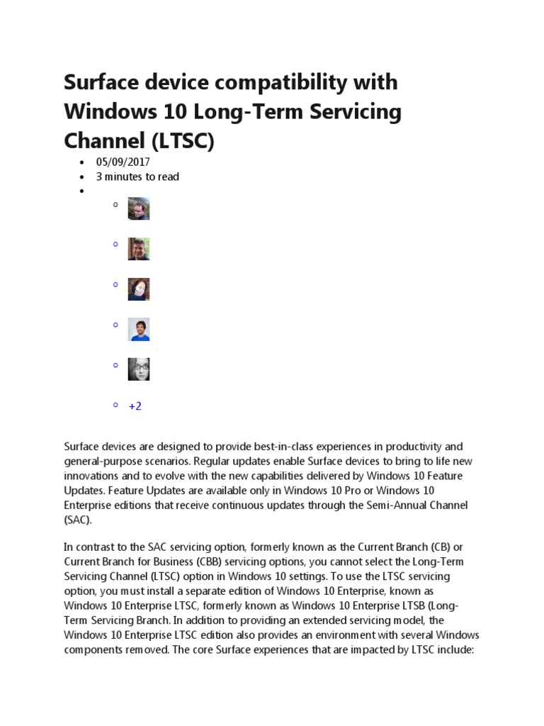 Surface Device Compatibility With Windows 10 Long | PDF