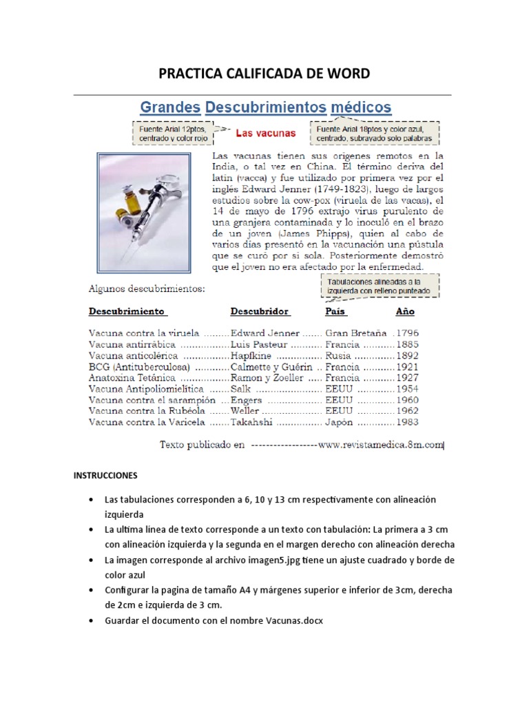 Práctica Calificada de Word para Secundaria | PDF