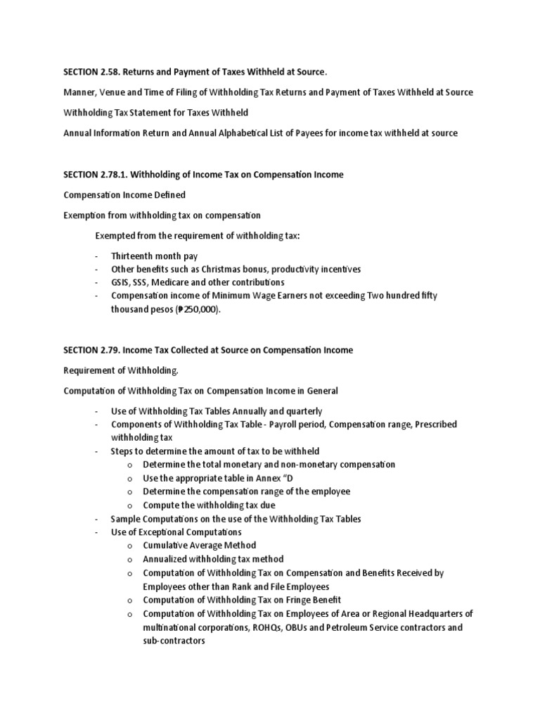 Withholding Tax Requirements and Procedures | PDF | Withholding Tax ...