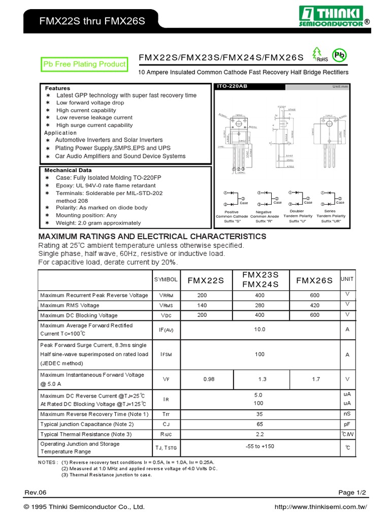 FMX22S Diodo PDF | PDF | Rectifier | Diode
