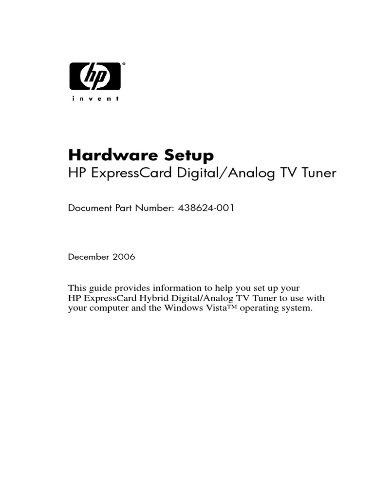 Hardware Setup: HP Expresscard Digital/Analog TV Tuner | Download Free ...