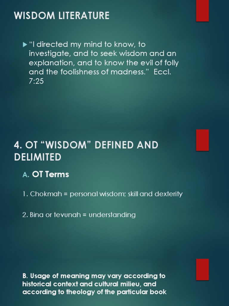 Understanding Wisdom in Literature | PDF | Wisdom | Book Of Proverbs