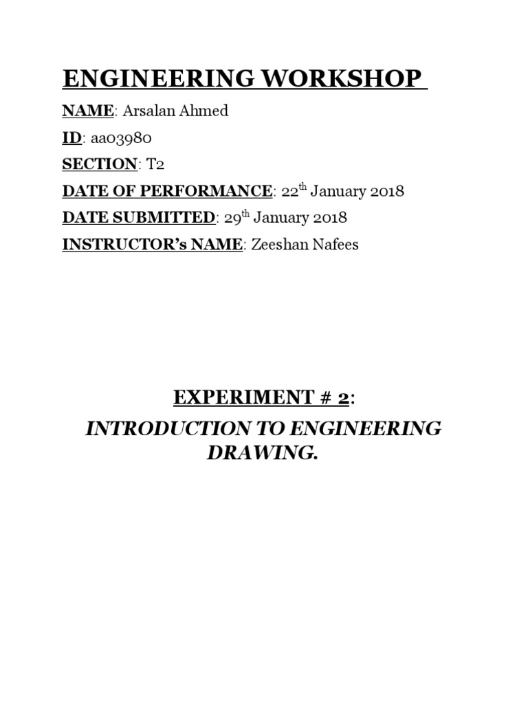 Introduction To Engineering Drawing. | PDF
