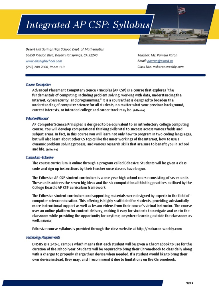 AP CSP Syllabus Overview | PDF | Curriculum | Computer Science