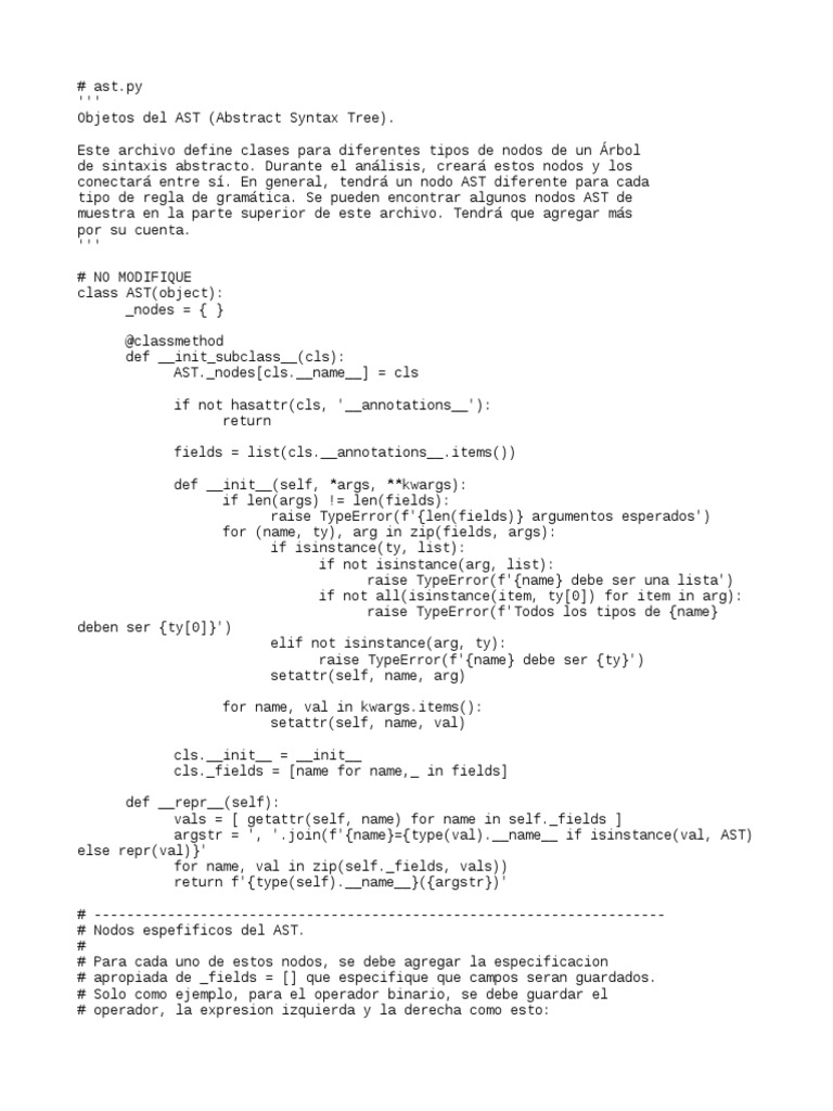 Árbol Sintáctico Abstracto | PDF | Lingüística | Desarrollo de software