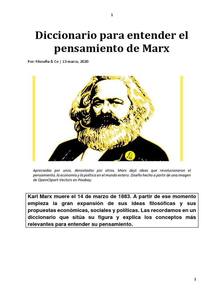 Diccionario para Entender El Pensamiento de Marx | PDF | Karl Marx ...