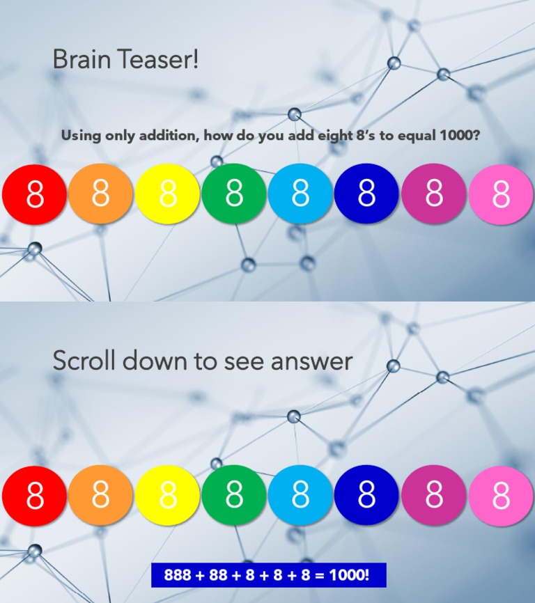 Eight 8s Brain Teaser | PDF
