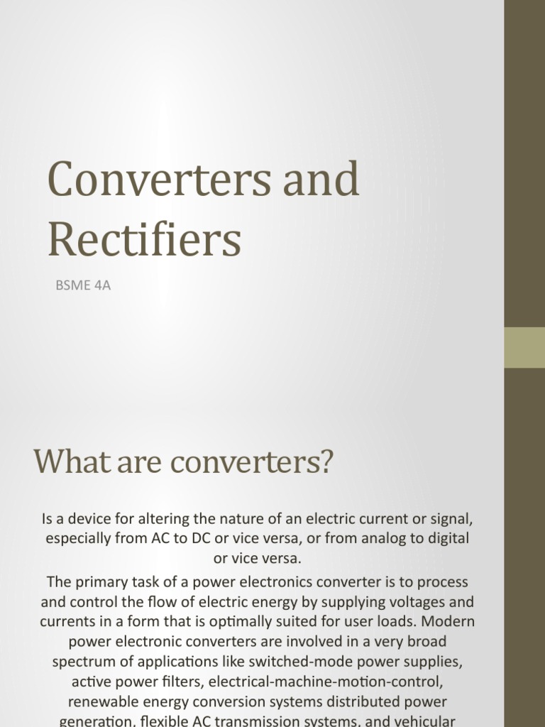 Converters And Rectifiers New Pdf Rectifier Power Electronics