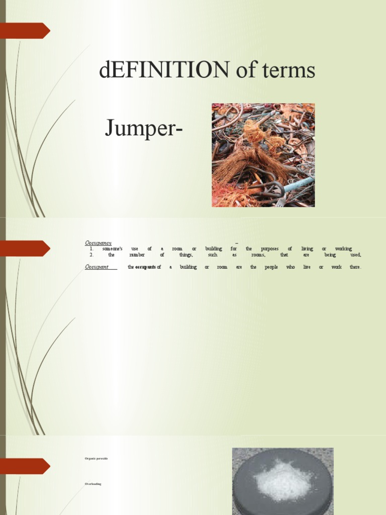 dEFINITION of Terms Jumper | PDF | Fire Safety | Fine (Penalty)
