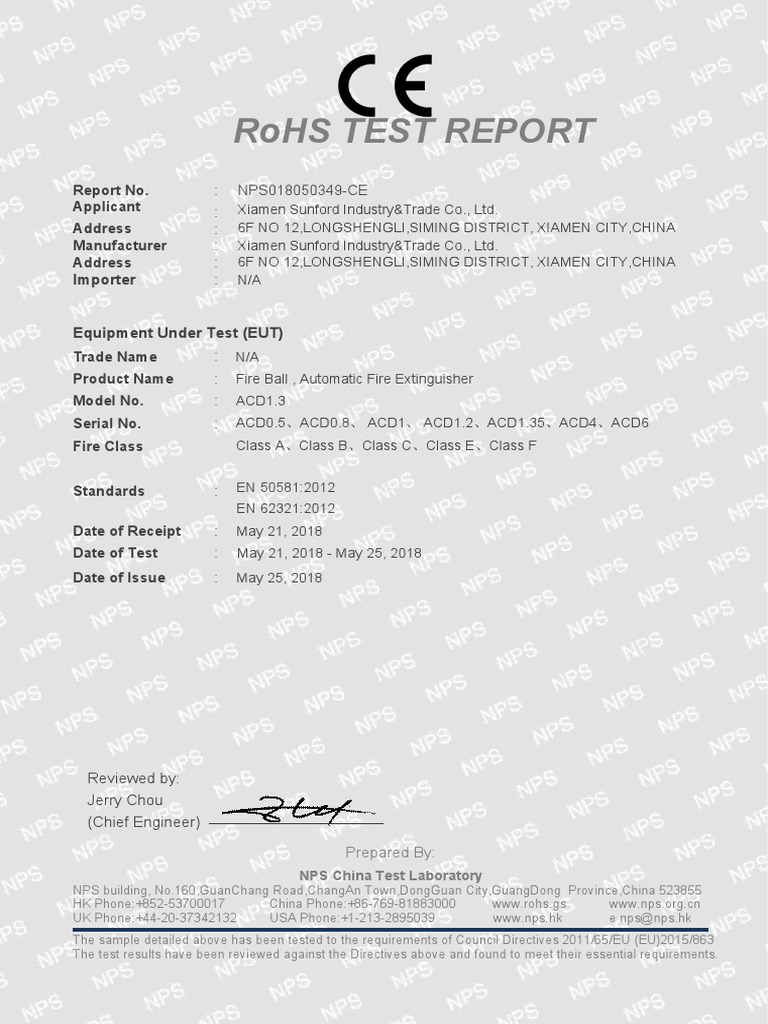 CE Test Report | PDF | Mercury (Element) | Chemistry